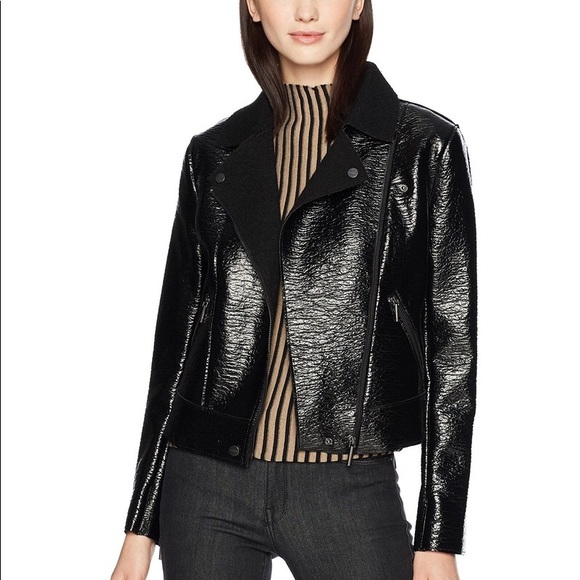 Kenneth Cole | Jackets & Coats | Nwt Kenneth Cole Black Patent Leather ...